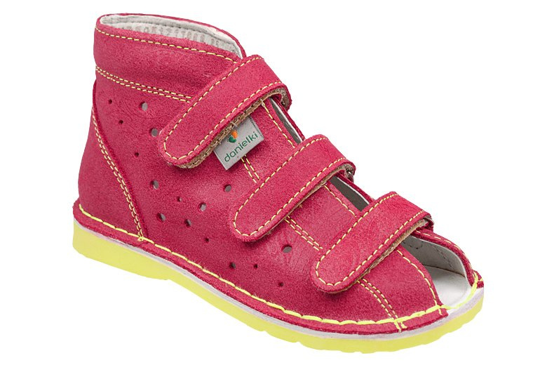 Kapcie profilaktyczne buty DANIELKI TA125 TA135 Fuksja Żółty ...